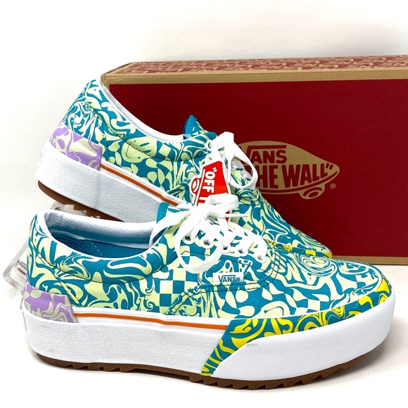 Vans | Shoes | Vans Era Stacked Platform Low Top Blue Canvas Womens ...